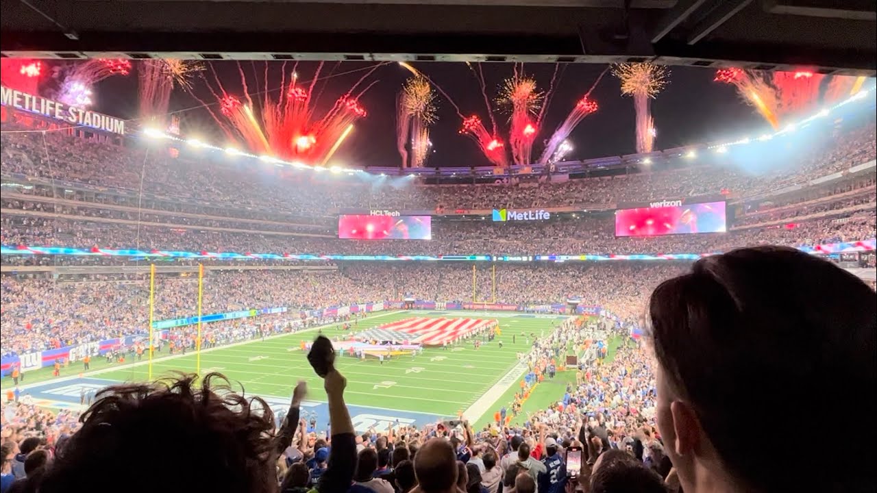 Monday Night Football Anthem Fireworks at MetLife Stadium - YouTube