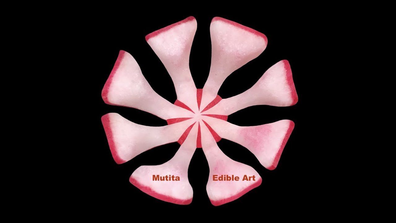 Radish Fish Tail Flower | Beginners Lesson 250 | Mutita Art Of Fruit ...
