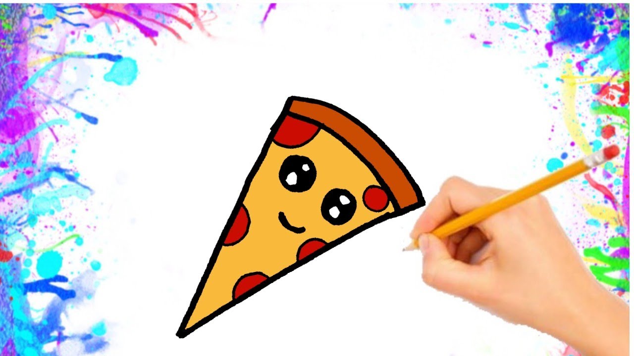 how to draw pizza🍕/2 model pizza drawing step by step - YouTube