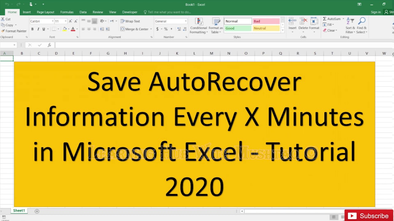 Save AutoRecover Information Every X Minutes in Microsoft Excel ...