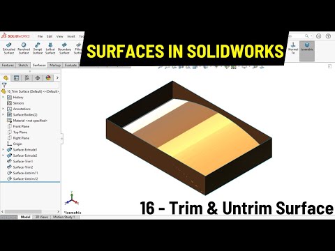 Trim and Untrim in solidworks | Surface Modeling - YouTube