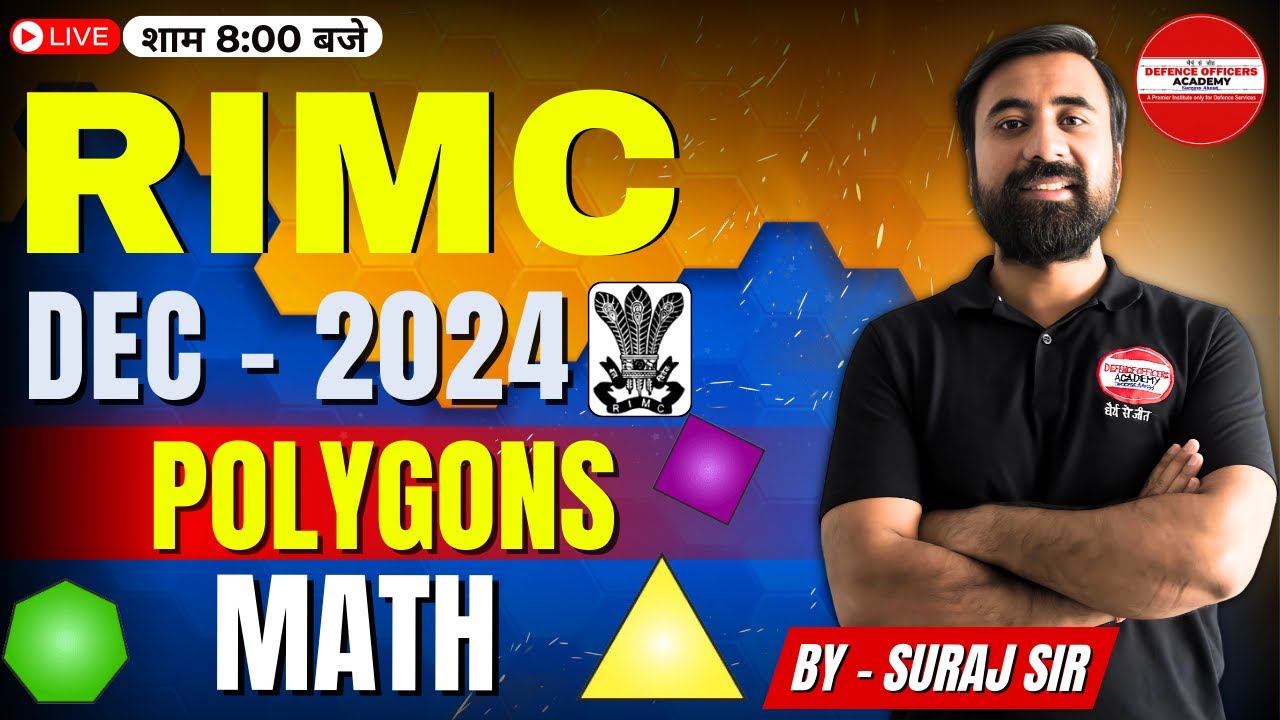 POLYGONS - MATHS | BY - SURAJ SIR | MISSION RIMC DEC 2024 LIVE🔴#doa # ...