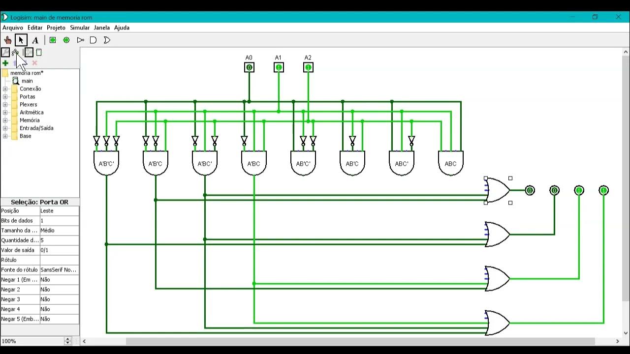 circuito de memória ROM no logisim - YouTube