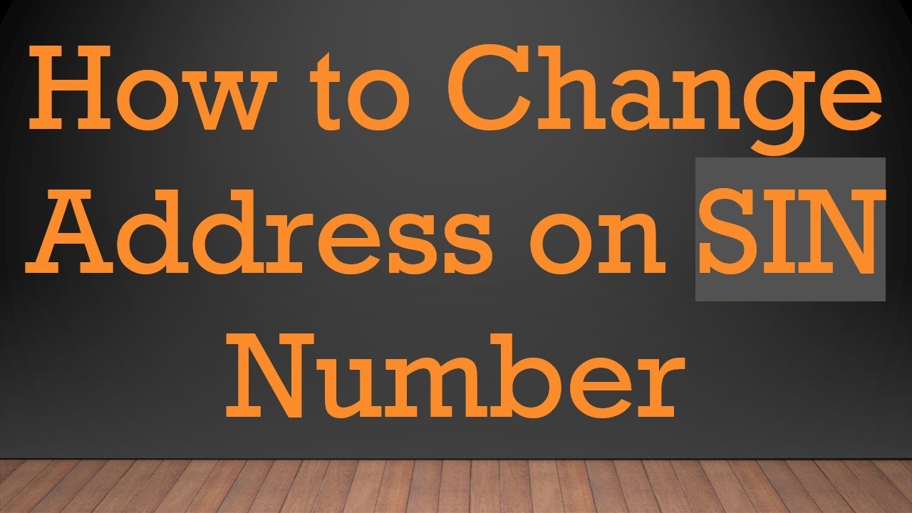 How to Change Address on SIN Number - YouTube
