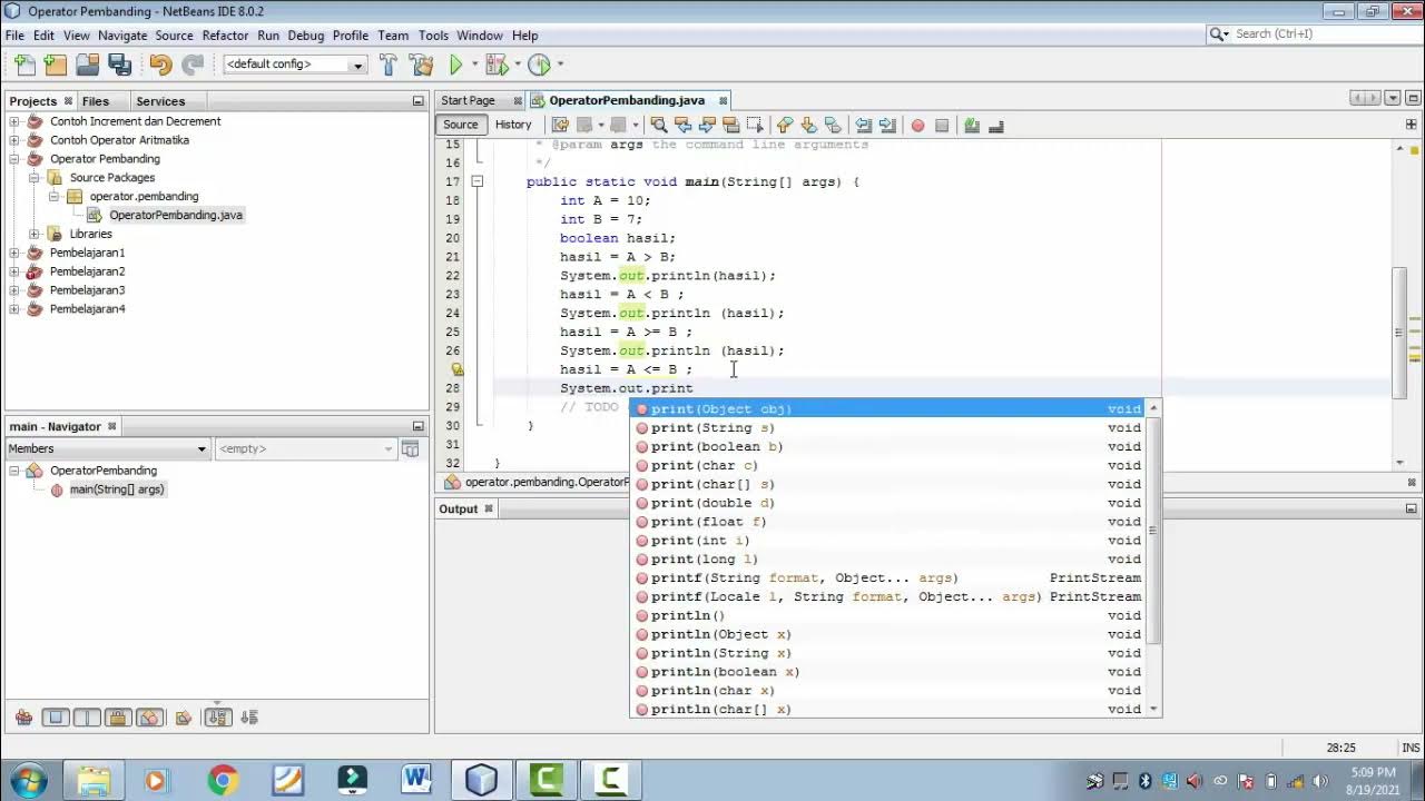 Java Netbeen | Operator Pembanding dan Operator Logika - YouTube