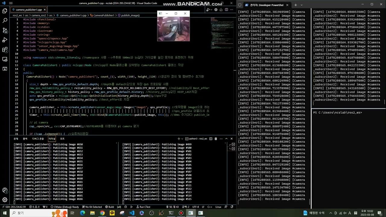 ros2 camera publisher&subscriber - YouTube