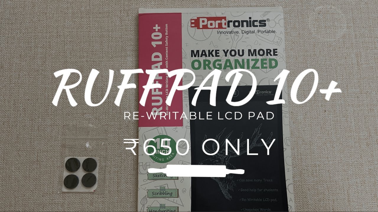 Portronics Ruffpad 10+ LCD Writing Tablet E-Writer Future Slate chalk ...