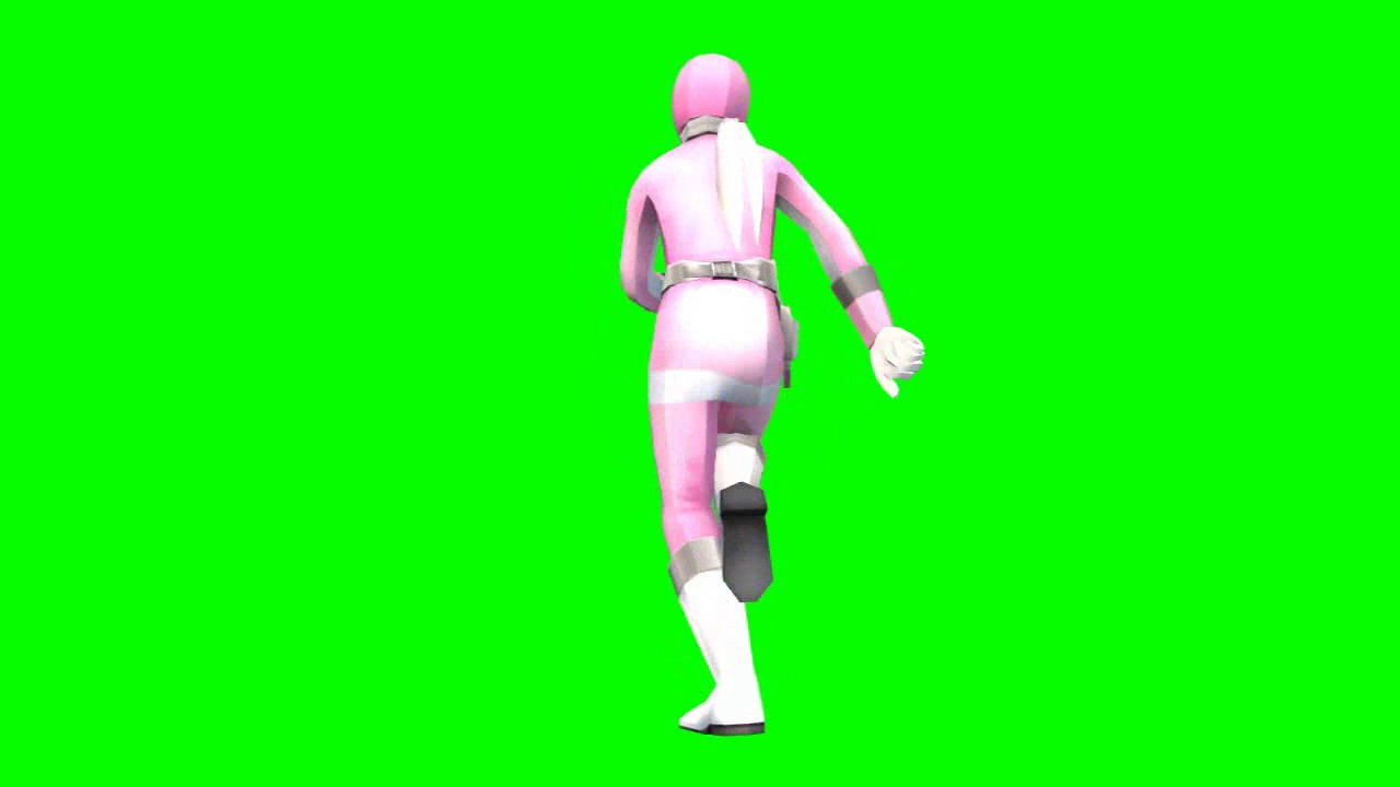 Denjiman pink run animated back chroma - YouTube
