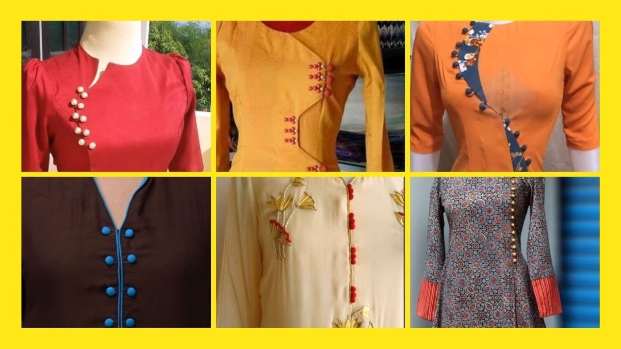 73+ Potli Button Neck Designs For Kurtis || Suit Neck Designs With ...