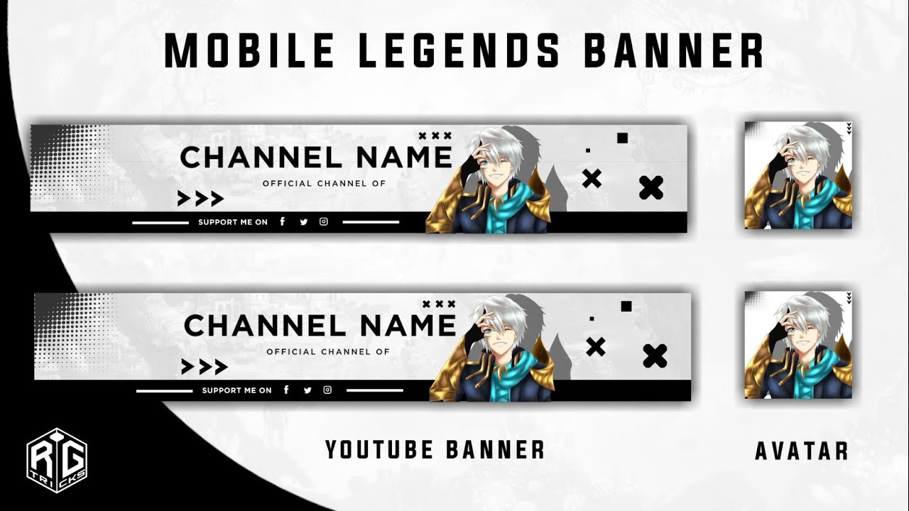 How To Make Mobile Legends Banner | Youtube Banner | Ps Touch Tutorial | RG Tricks - YouTube