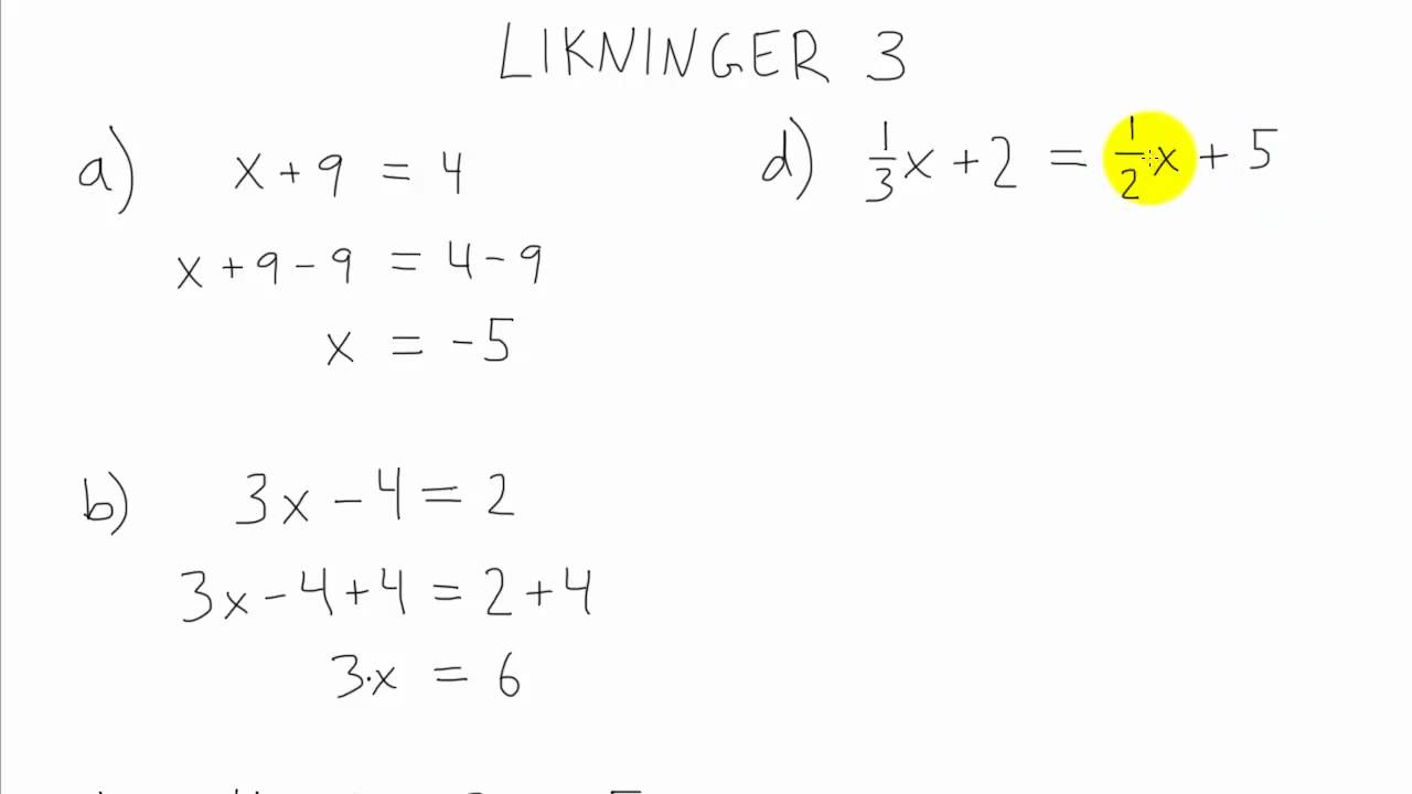 Matematikk 1P - 029 - Likninger 3 - YouTube