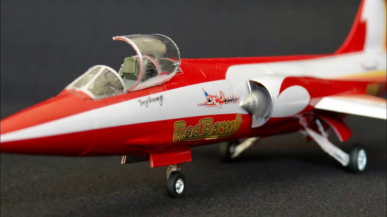 Hasegawa 1/48 Lockeed F-104 Red Baron 1977 built model kit - YouTube