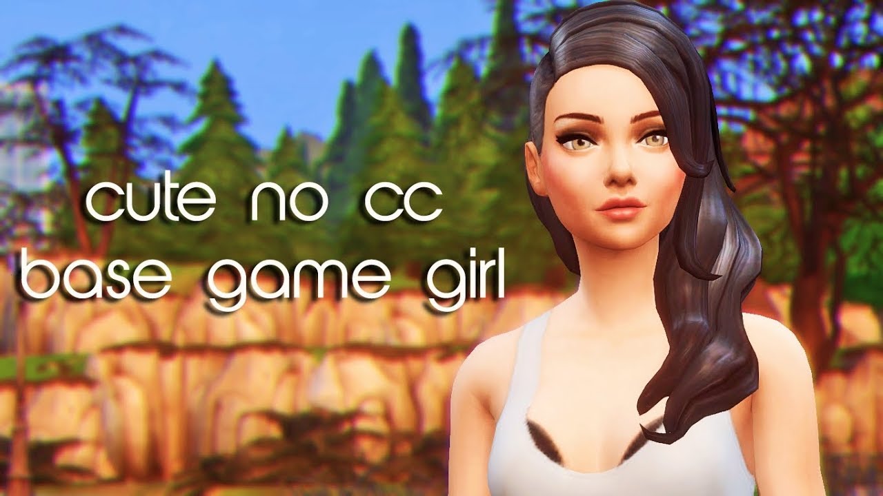 No Cc Base Game Cute Girl || Create A Sims - YouTube