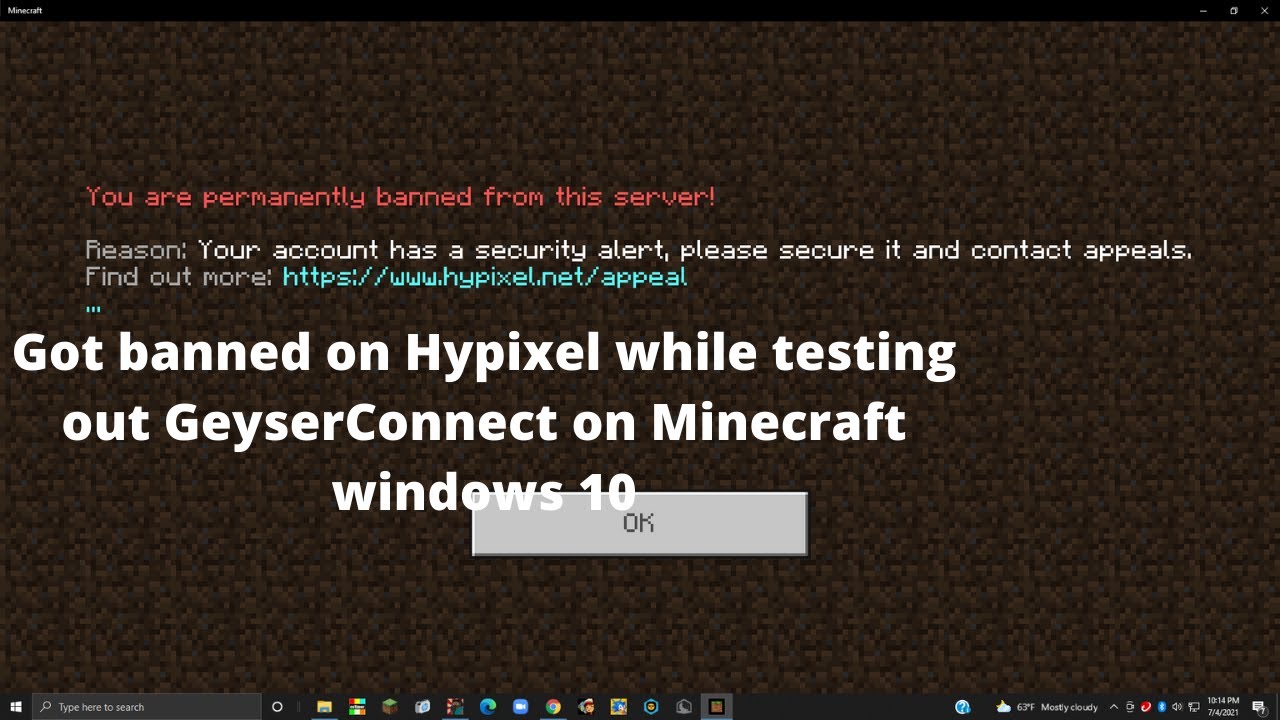 How I got banned on hypixel - YouTube