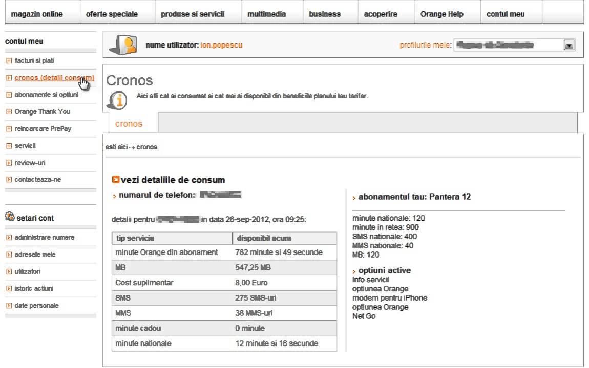 contul tau Orange: afla cat ai consumat din abonamentul tau, in luna ...