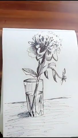 cross hatching of flowers # hatching #drawing lover # beautiful flower ...