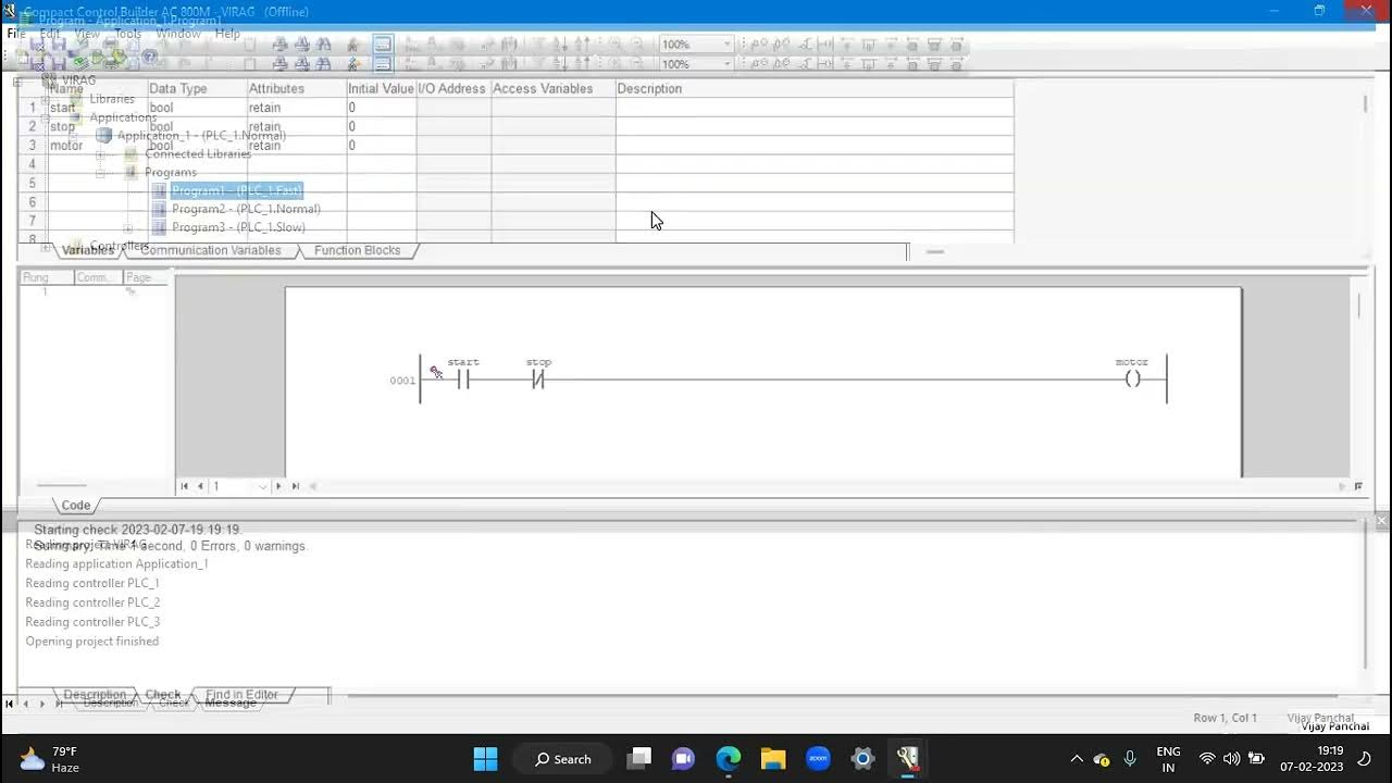 How to Check & Test Ladder logic program in compact Control Builder ...