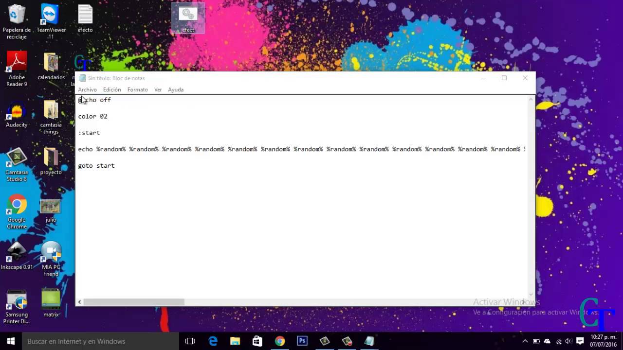 HACER EL EFECTO MATRIX EN TU PC - YouTube