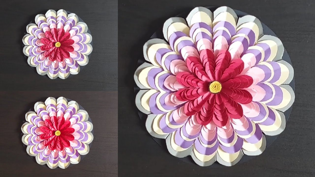 DIY Paper Flower Rangoli | Easy Paper Rangoli Design for Diwali - YouTube