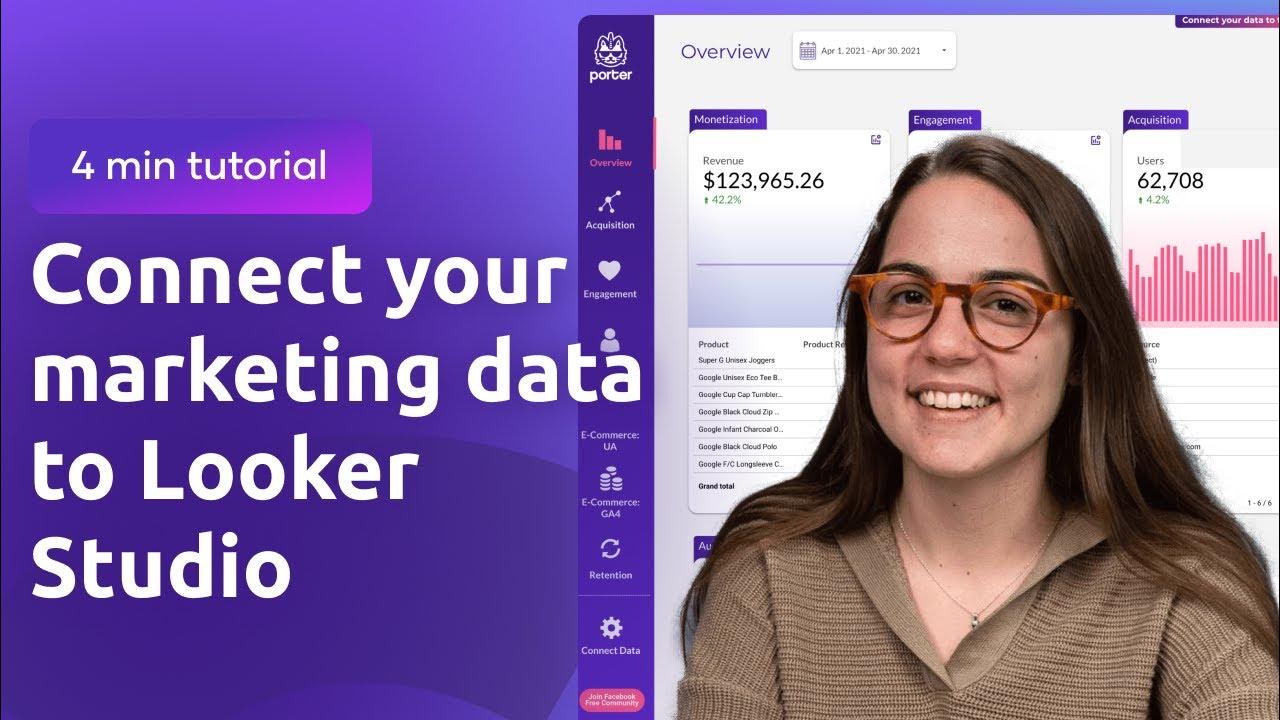 Connect a data source to Looker Studio using Porter Metrics - YouTube
