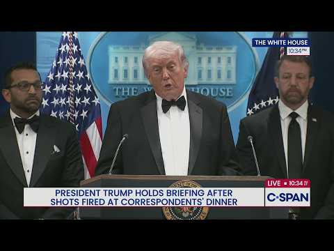 President Trump News Conference Following Evacuation from White House Correspondents' Dinner