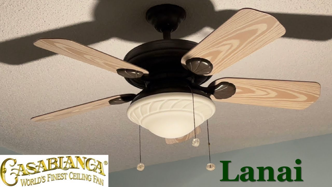 45" Casablanca Lanai Ceiling Fan (Washed Bronze, B821 Blades, K2C Light ...