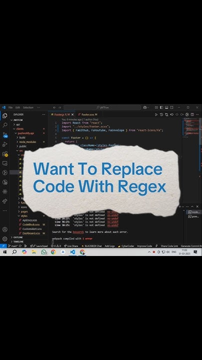 Replace With Regex #vscode - YouTube