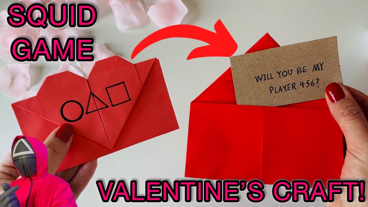 Squid Game Valentine’s Craft! ️ DIY Love Envelope with Secret Card ...