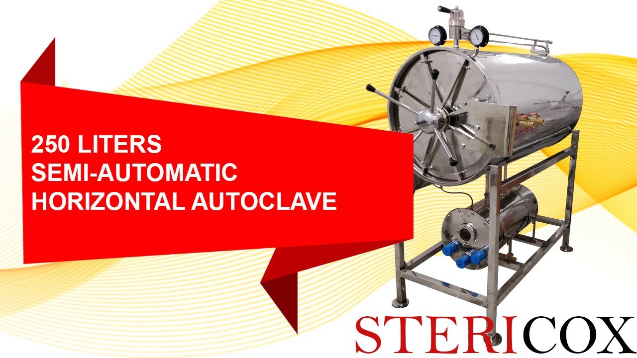250 Liters 20 x 48 Horizontal Autoclave - YouTube