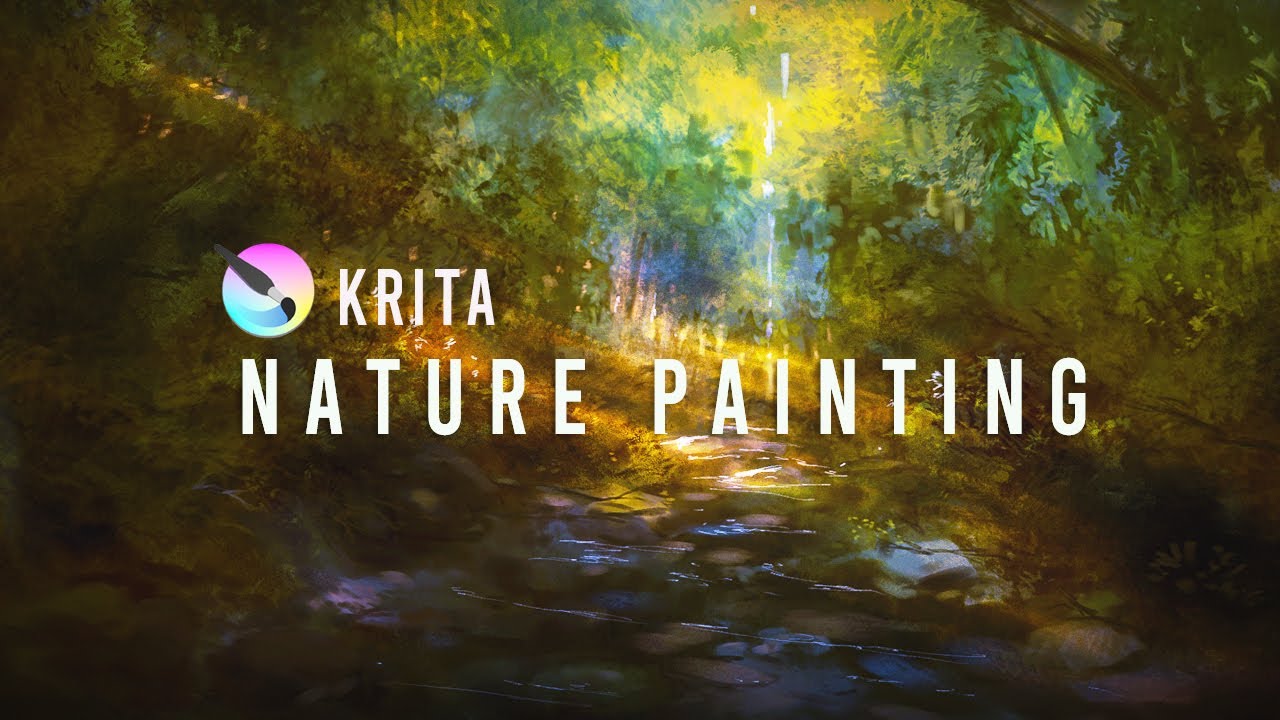 Krita - Nature Landscape Painting - Time Lapse - YouTube