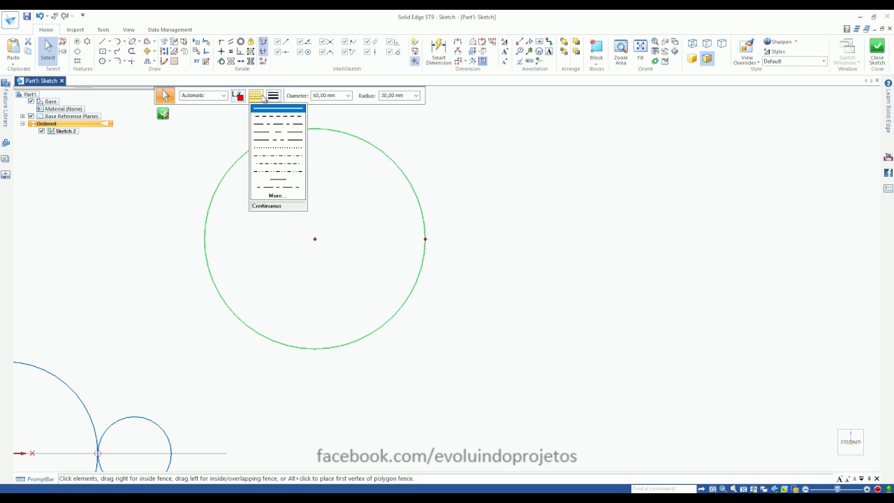 Solid Edge ST9 Part - Sketch (Circle e Ellipse) - YouTube