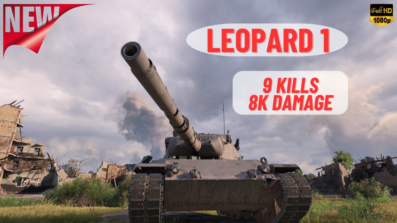 WOT - LEOPARD 1 9 KILLS 8K DAMAGE ACE TANKER - World Of Tanks - YouTube