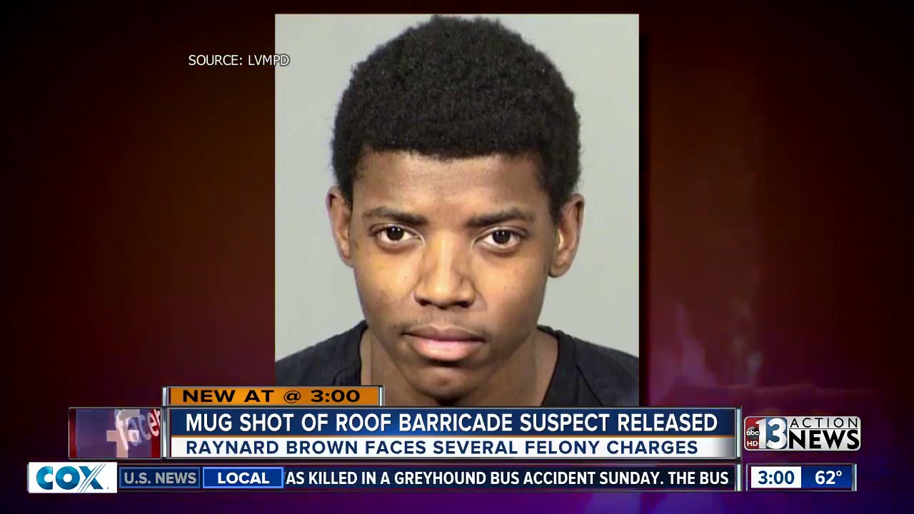 Raynard Brown threw roof tiles at Las Vegas police on Dec. 27 - YouTube