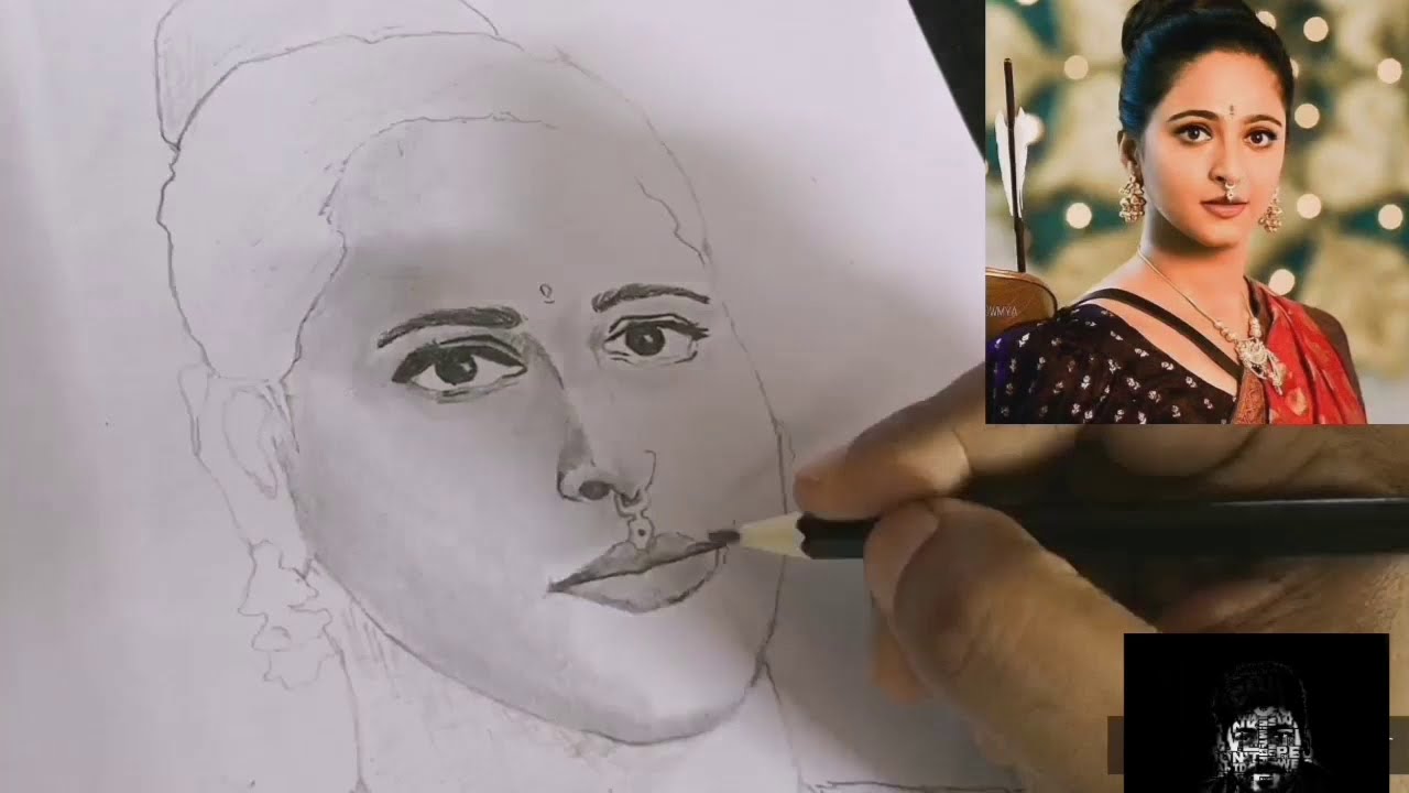 Anushka shetty drawing step by step ||Bahubali||tutorial||Shading tips ...