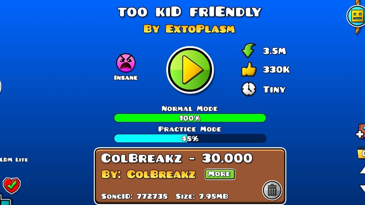 Too kid friendly 100% by extoplasm - YouTube