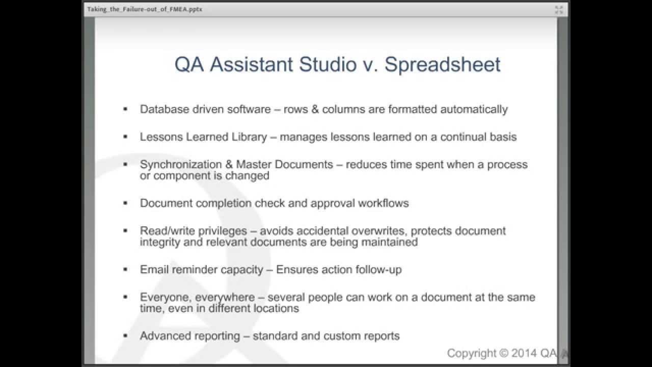 QA Assistant Webinar Removing Failure from FMEA - YouTube