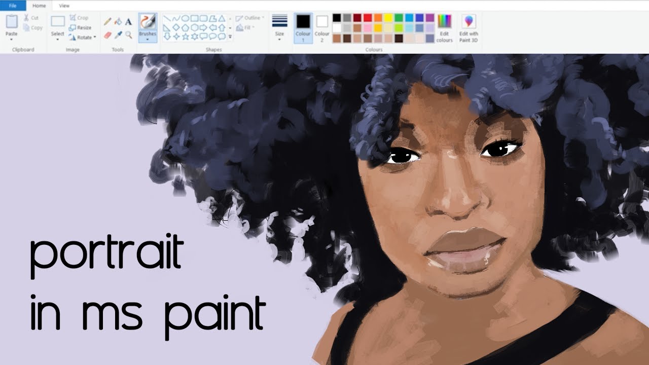 painting a portrait in microsoft pain / digital art timelapse - YouTube