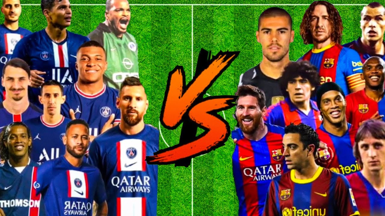 PSG Legends VS FCB Legends (Messi, Neymar, Suarez, Ronaldinho, Puyol ...