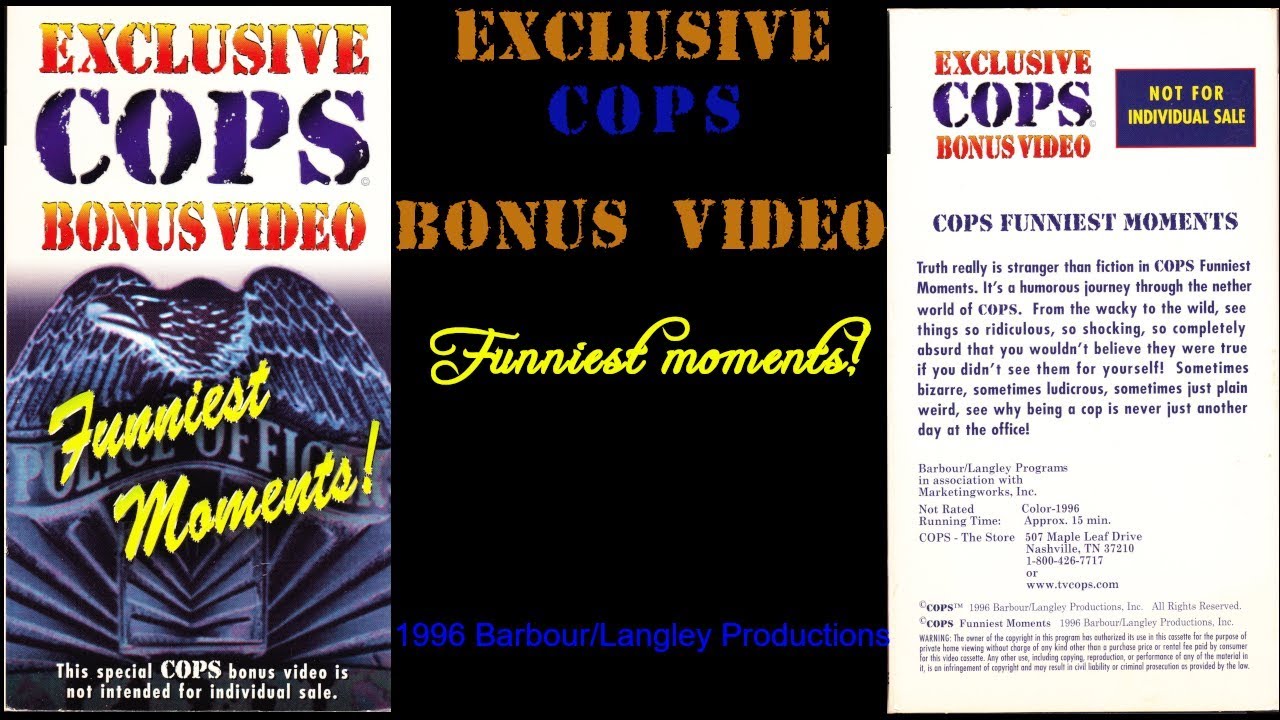 COPS Funniest Moments (96 VHS) - YouTube