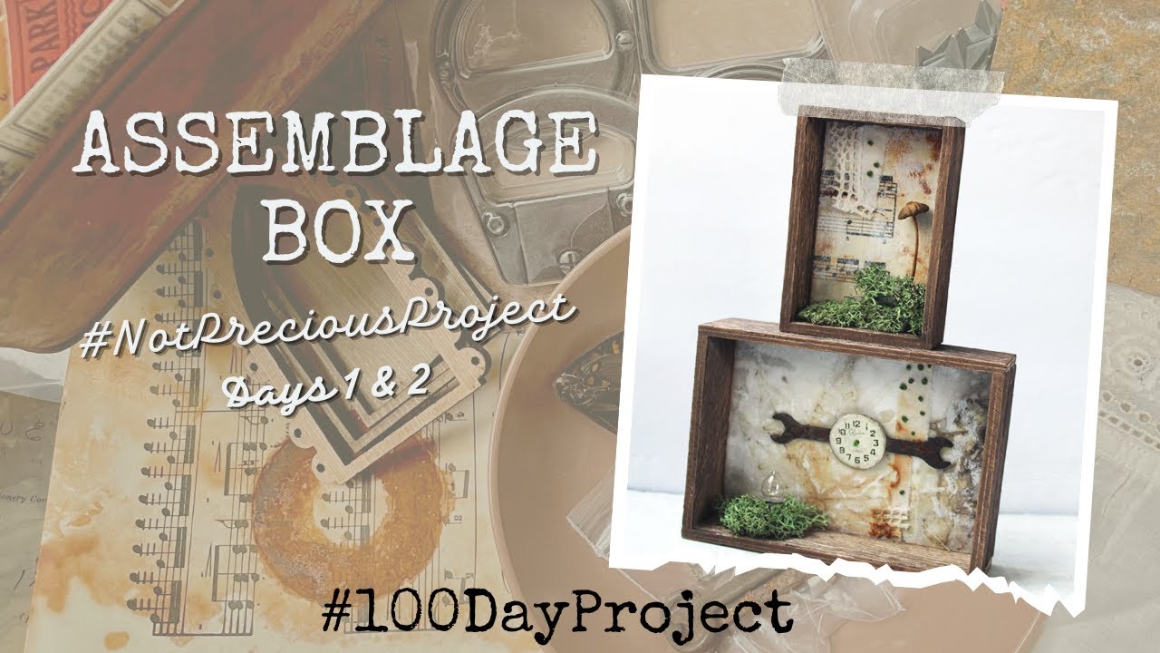Assemblage Box Mixed Media Art using a mushroom, rusty wrench, and ...