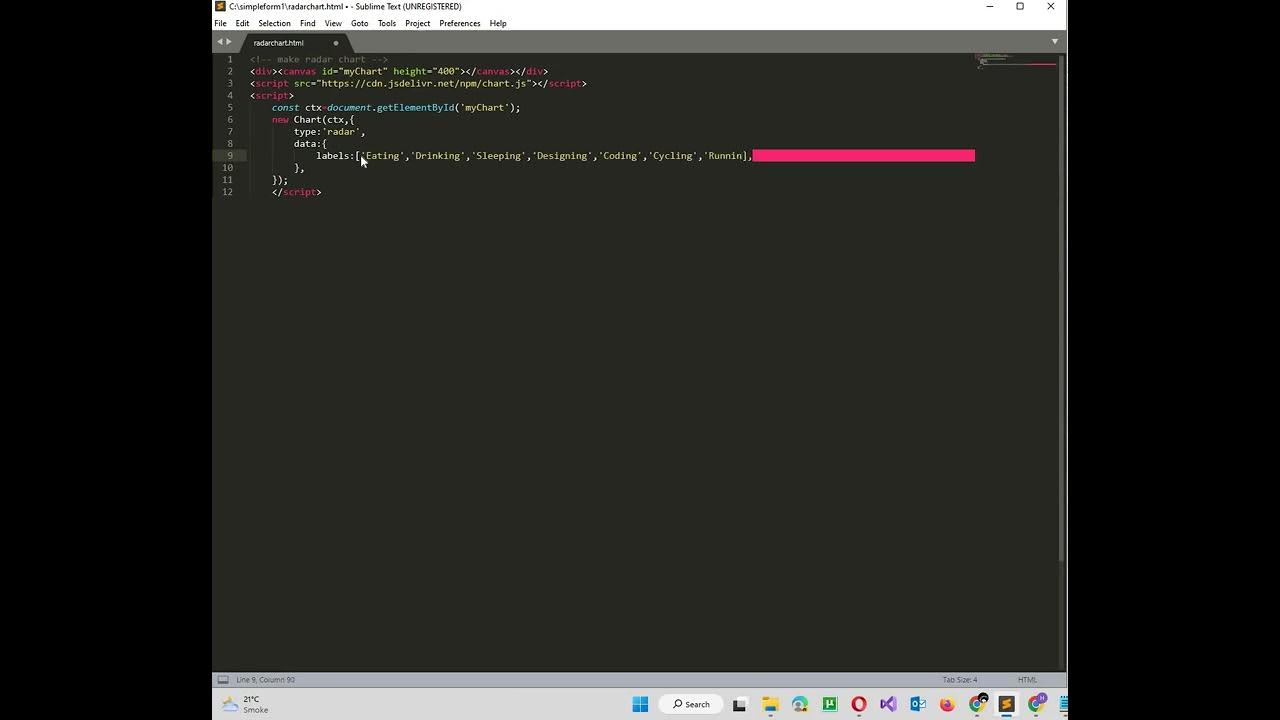 Radar Chart in javascript using chart.js v3 - YouTube