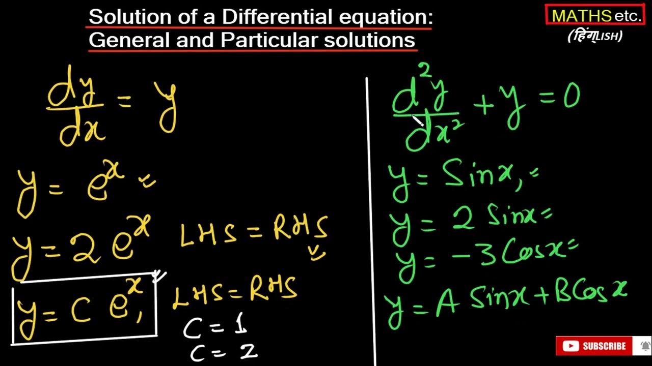 (Part2/3)General and Particular solutions | Ordinary Differential ...