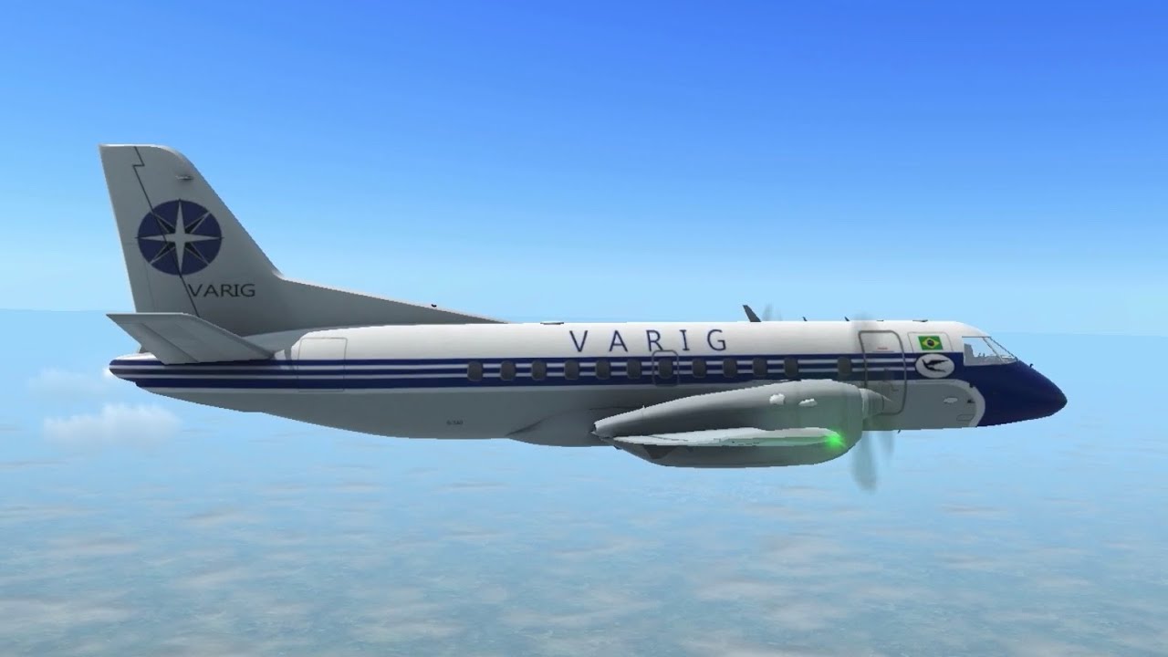 RFS - Varig, São Paulo para Rio de Janeiro, SAAB 340B, Voo Completo ...