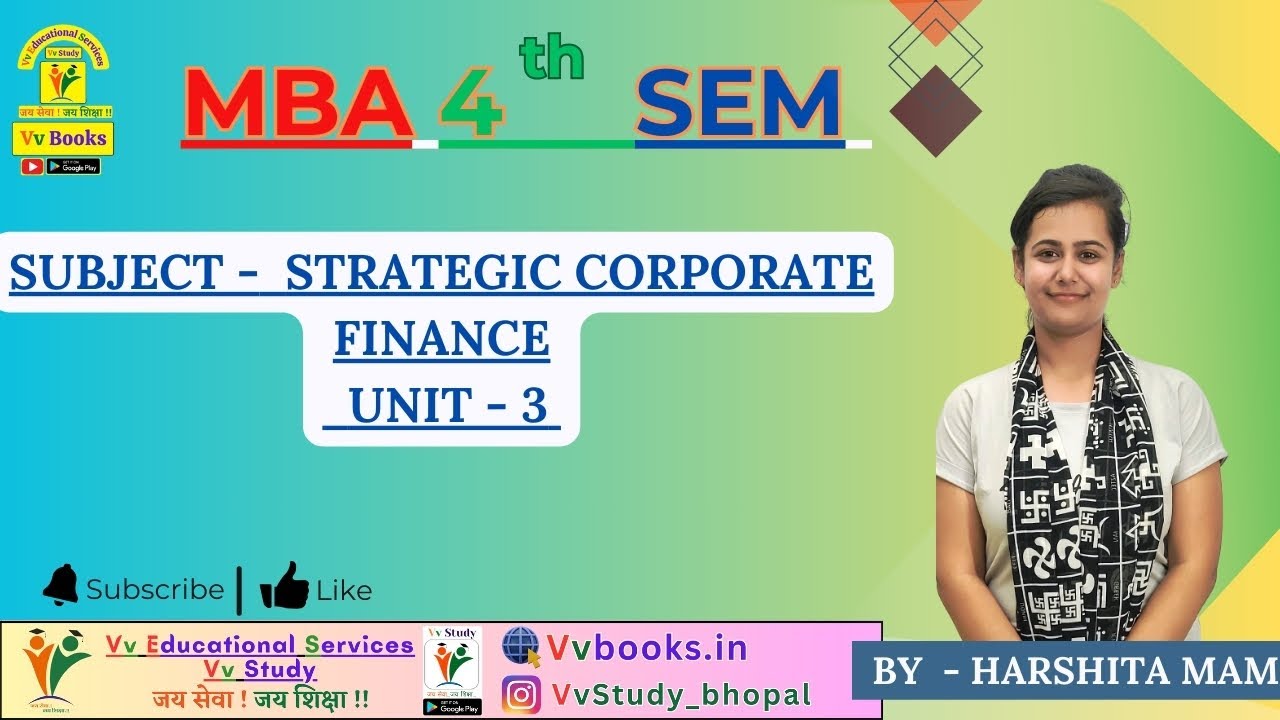 MBA 4SEM SUB- STRATEGIC CORPORATE FINANCE UNIT - 3 - YouTube