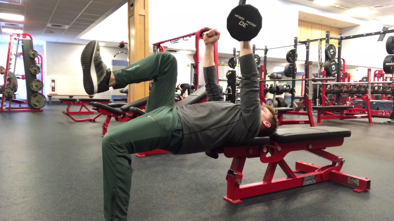 Bench Press- 1 Arm, 1 Leg, Hips Off Bench - YouTube
