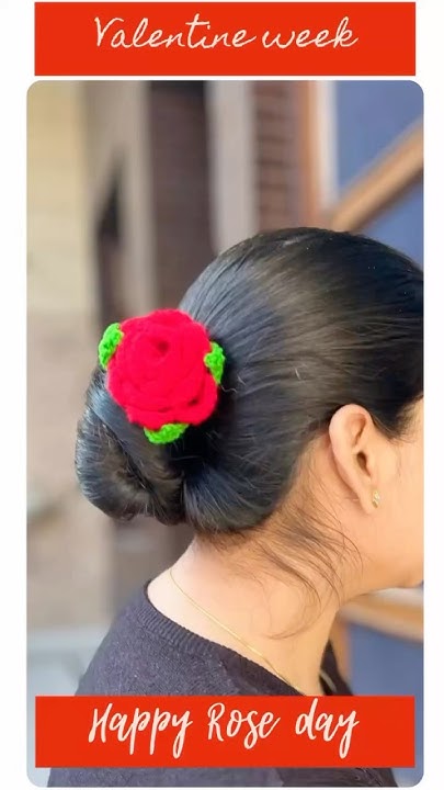 Day1- Rose day🌹Easy and quick way to create rose for your rose day🥰 #roseday #crochetrose # ...