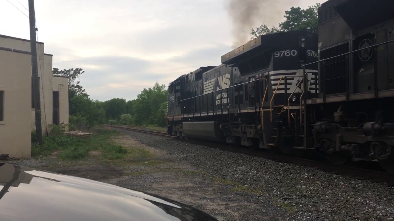 NS 9760 leads a FAST 61N at Thorofare NJ - YouTube