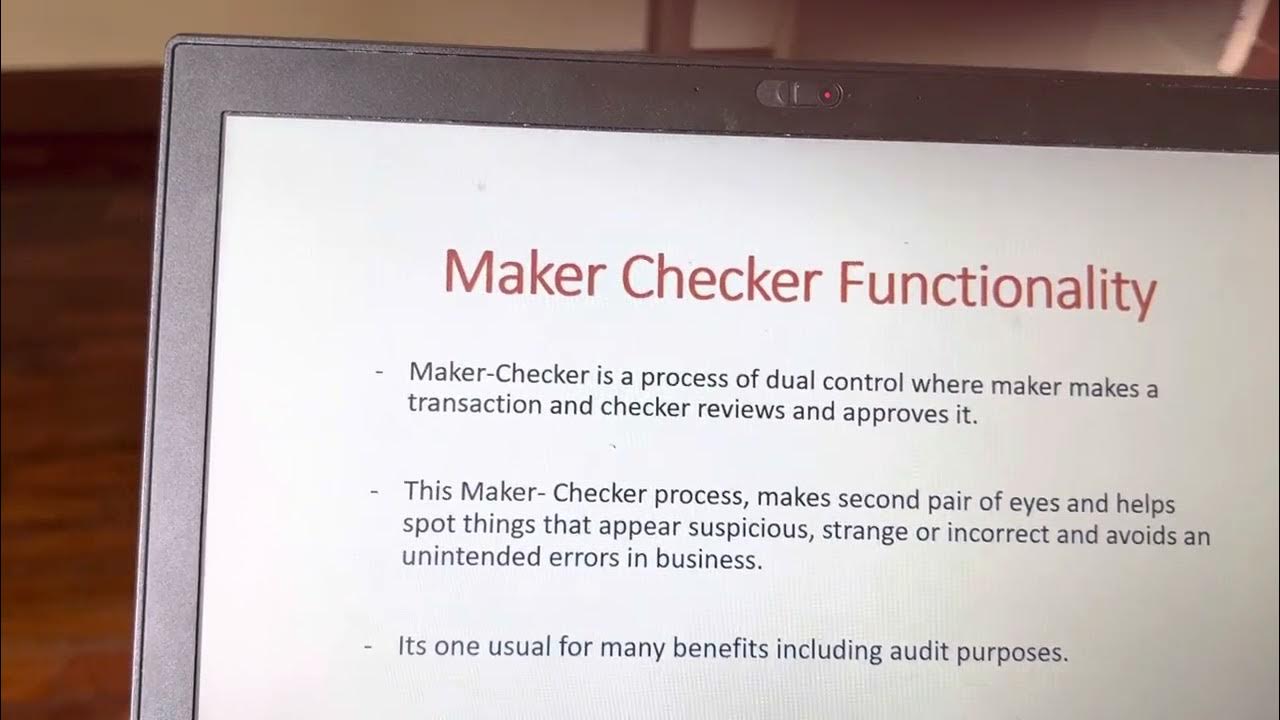 Maker checker functionality in Banking/FSI and IT developer awareness - YouTube