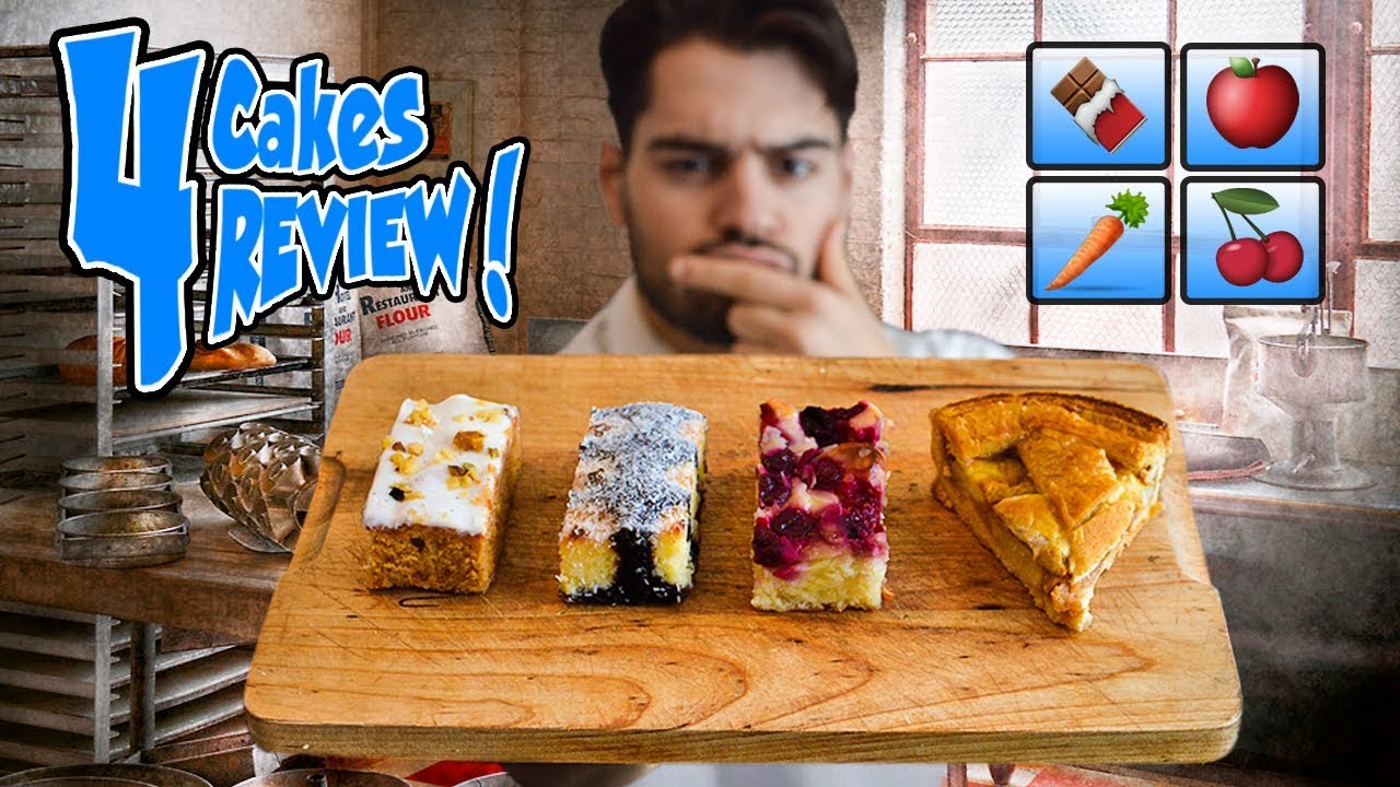 4 CAKES Taste Test | Carrot , Chocolate, Cherry & Apple | FOOD REVIEW ...