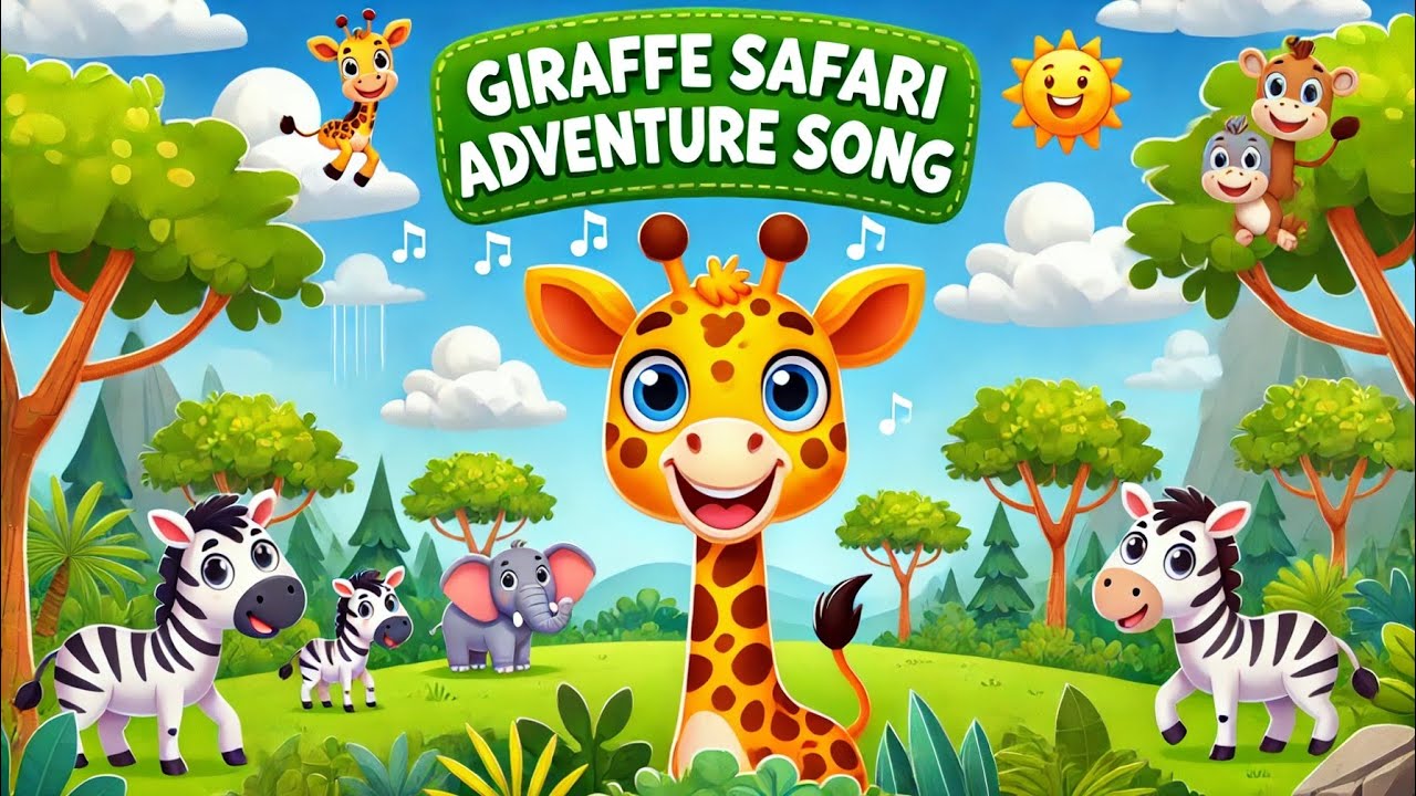 Giraffe Safari Adventure Song for Kids | Fun Jungle Rhymes # ...